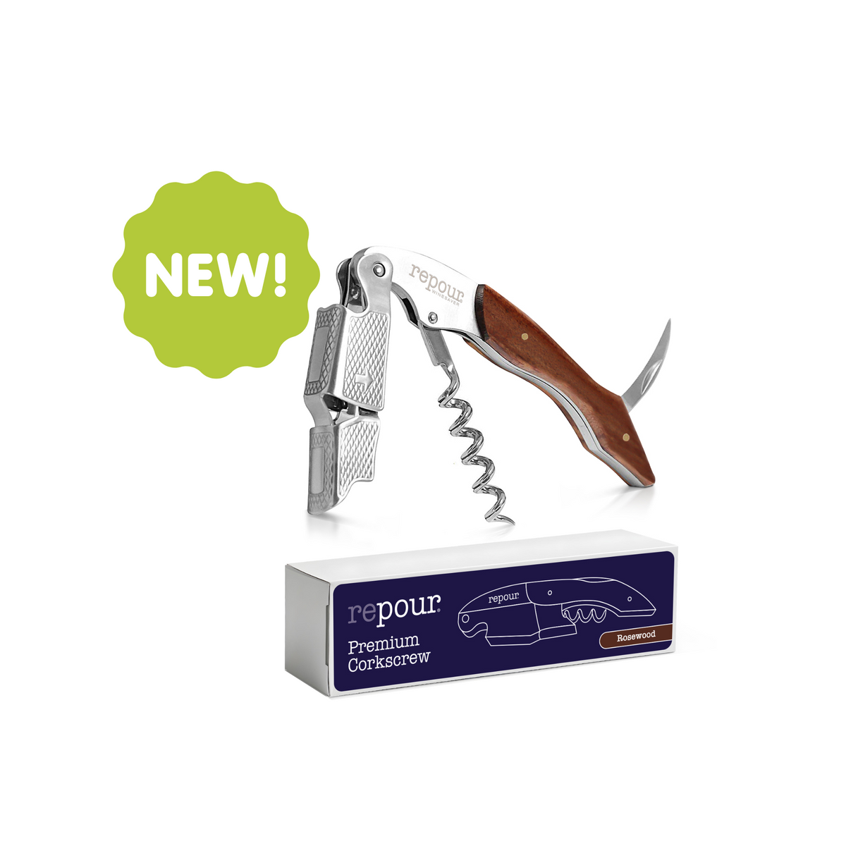 Premium Corkscrew (Stainless Steel and Wood) – Repour Wine Saver